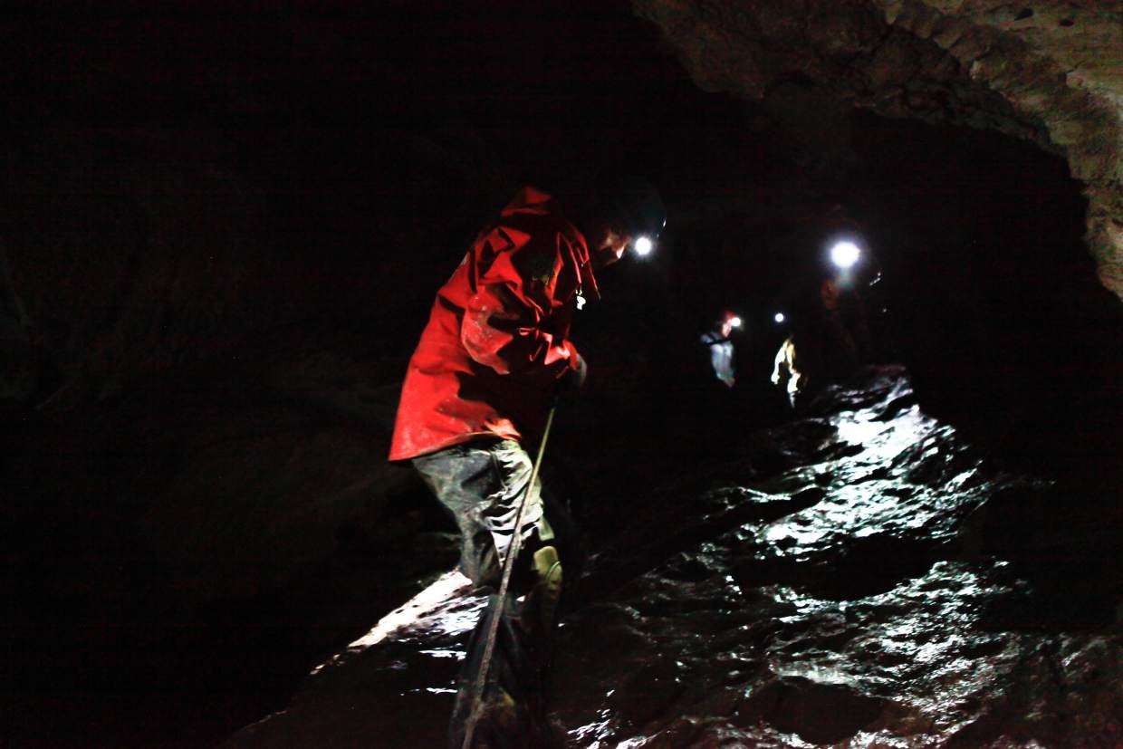 Training day: Volunteers practice rescues at Fulford Cave near Eagle ...